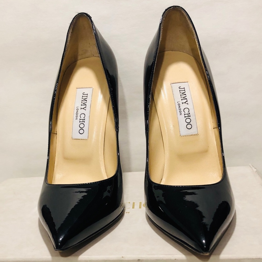 Jimmy Choo Anouk Black Patent Leather Pumps - Gem